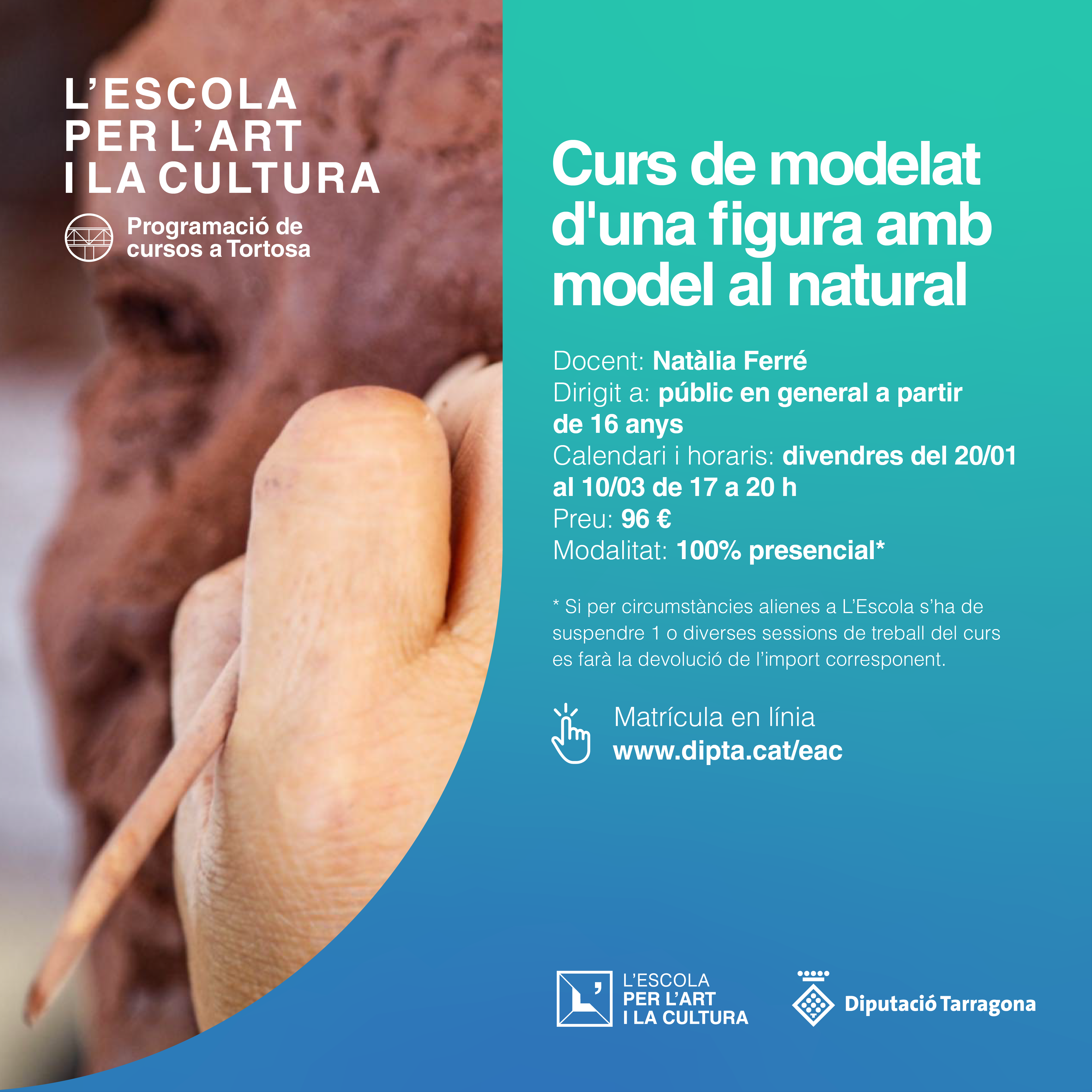 Curs de modelat d'una figura amb model al natural | Formació | EAC | Dipta